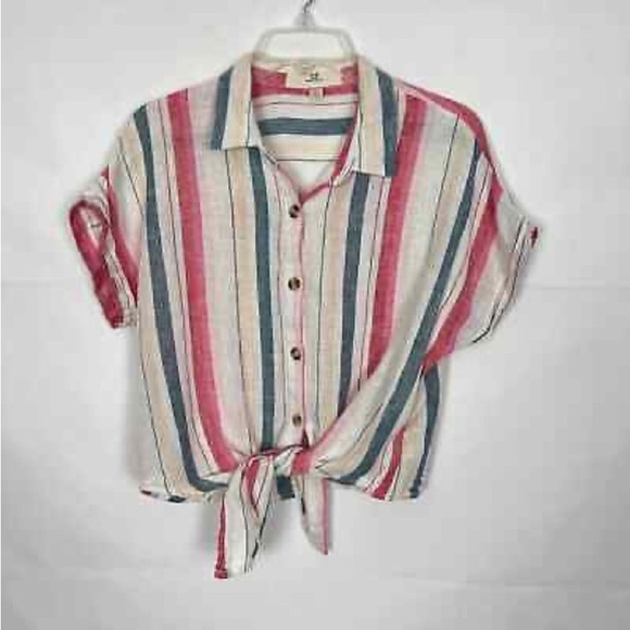 Thread & Supply | Tops | Thread Supply Womens Linen Blendbutton Down ...